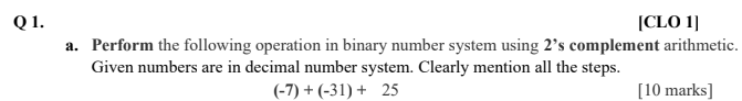 Solved Q1. [CL0 1] a. Perform the following operation in | Chegg.com