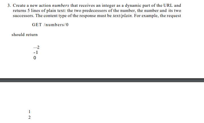 Solved 3. Create a new action numbers that receives an | Chegg.com