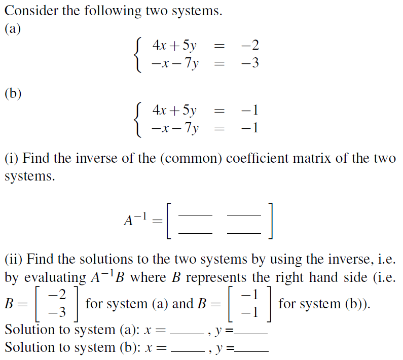 Solved Consider the following two systems. (a) | Chegg.com