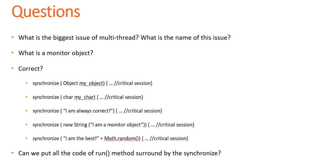 - What is the biggest issue of multi-thread? What is | Chegg.com