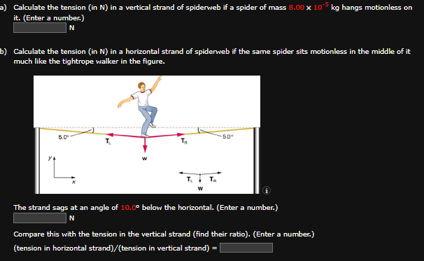 Solved Calculate the tension (in N ) in a vertical strand of | Chegg.com