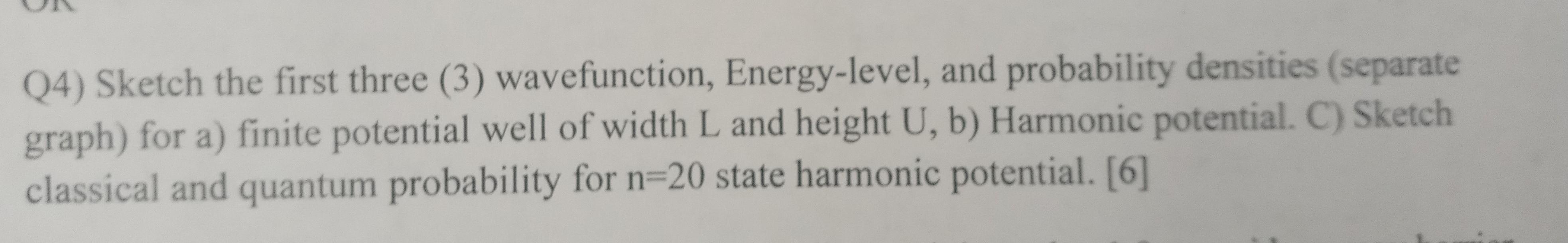 (4) Sketch the first three (3) wavefunction, | Chegg.com
