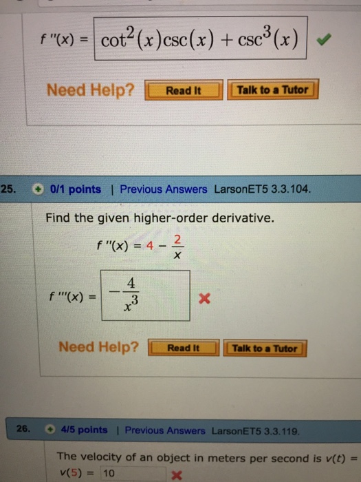 Solved f"(x) = | cot"(x)csc (x) + cse® (x) | Need Help? Read | Chegg.com