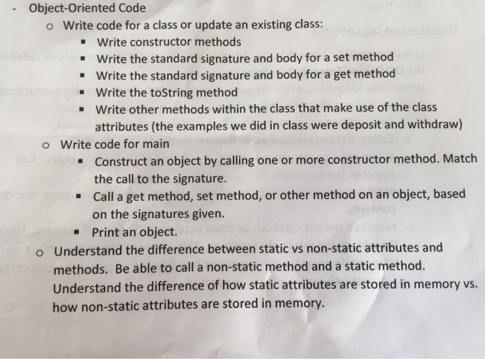 Solved Object Oriented Code O Write Code For A Class Or 1643