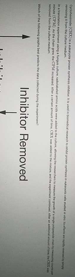 Solved Cycloheximide (CHX) is a eukaryote protein synthesis | Chegg.com