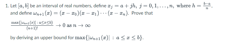 Solved 1. Let [a,b] be an interval of real numbers, define | Chegg.com