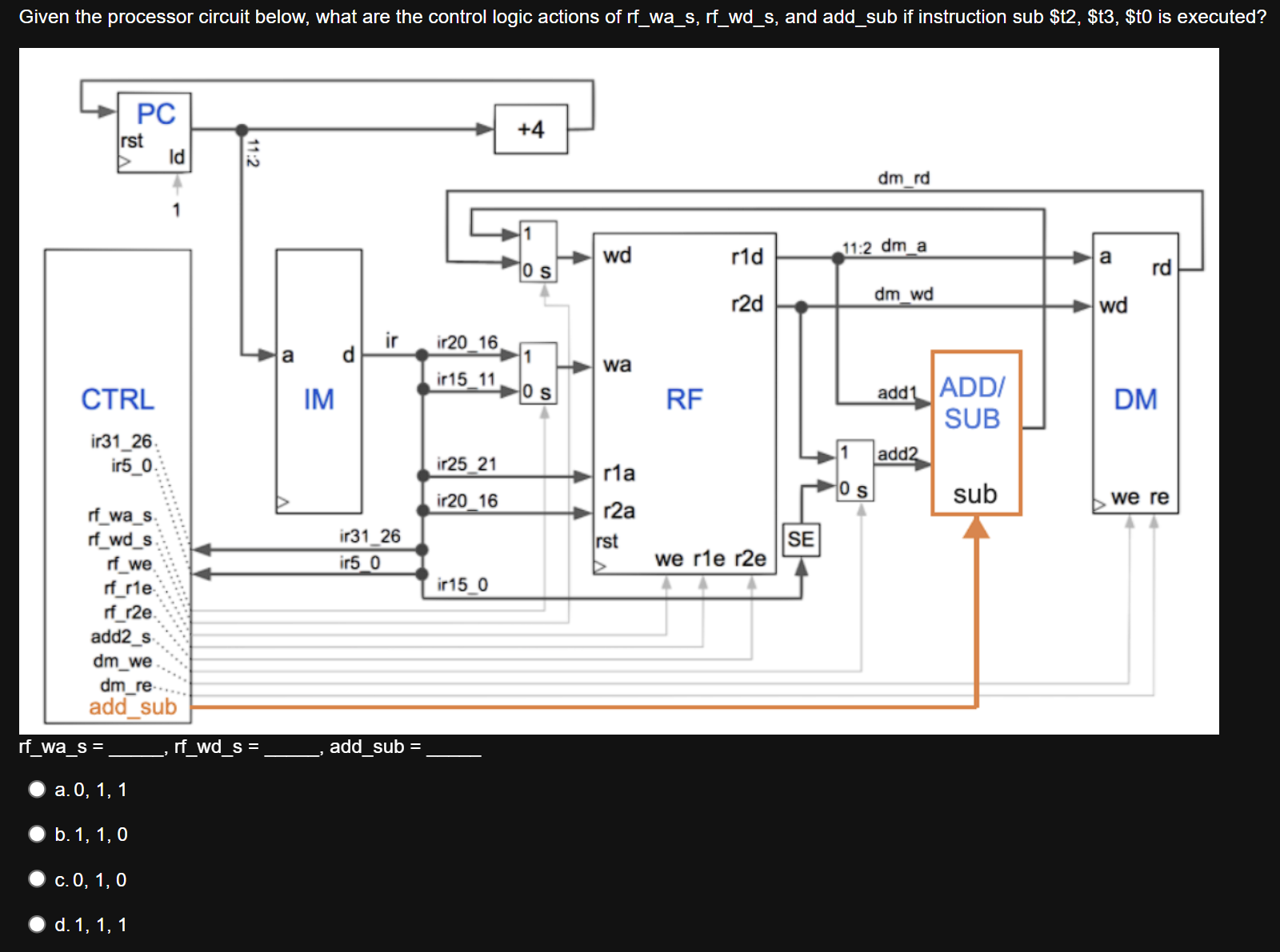 Solved Given the processor circuit below, what are the | Chegg.com