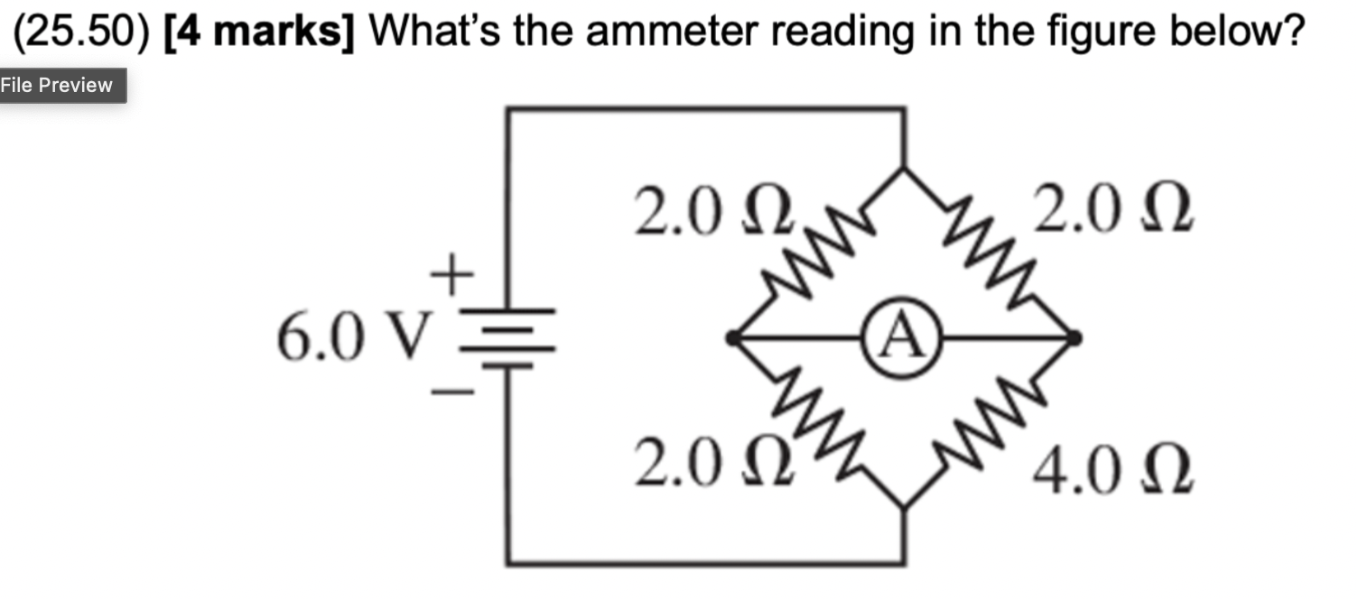 Solved What's the ammeter reading in the figure below? | Chegg.com