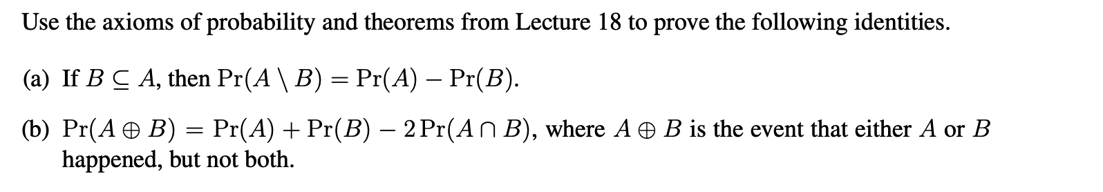 Solved Use the axioms of probability and theorems from | Chegg.com