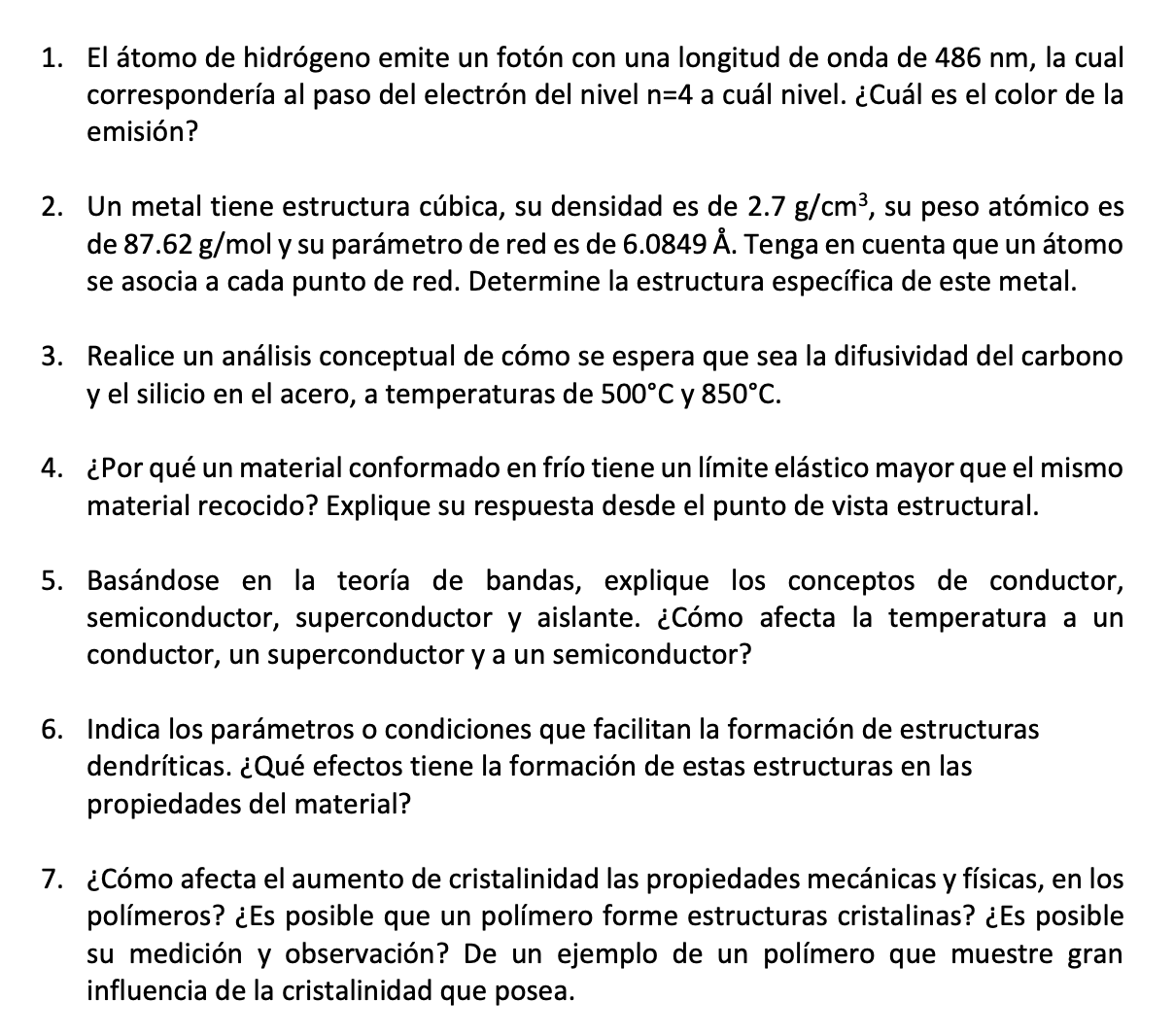 Solved 1. El átomo de hidrógeno emite un fotón con una | Chegg.com