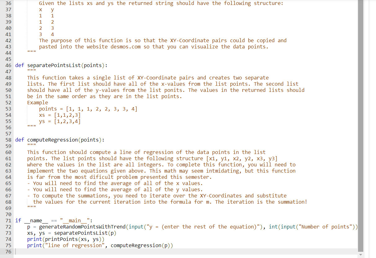 Solved 7.12 Linear Regression In statistics, linear | Chegg.com