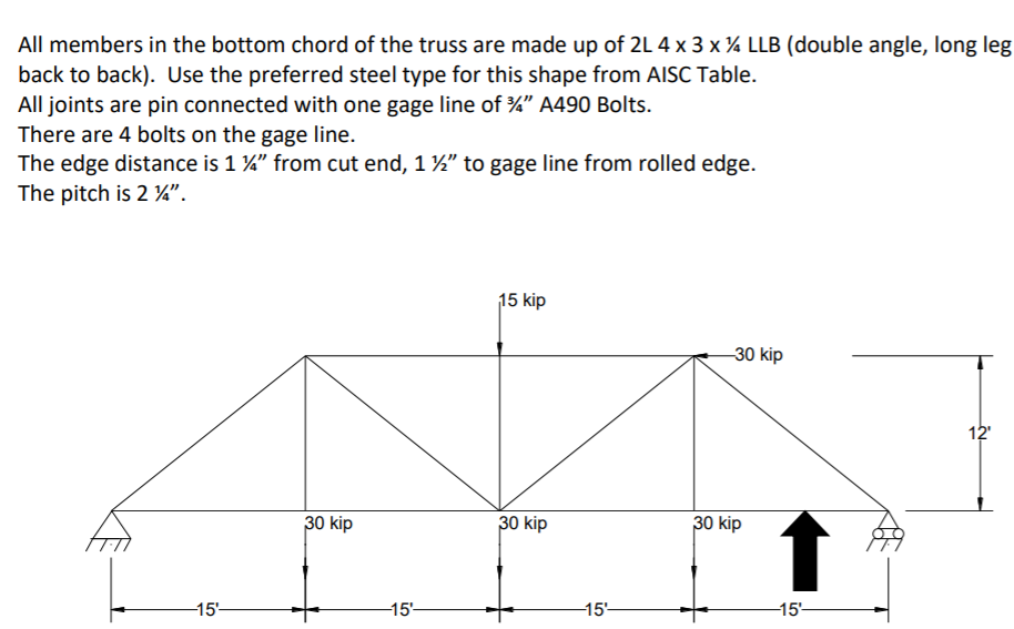 Solved All members in the bottom chord of the truss are made | Chegg.com