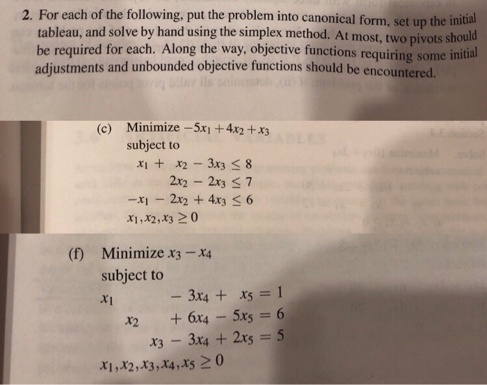 Solved 2. For each of the following, put the problem into | Chegg.com