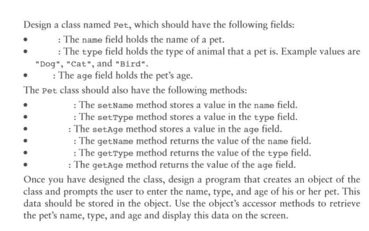 Solved Please help with this classes and methods assignment! | Chegg.com