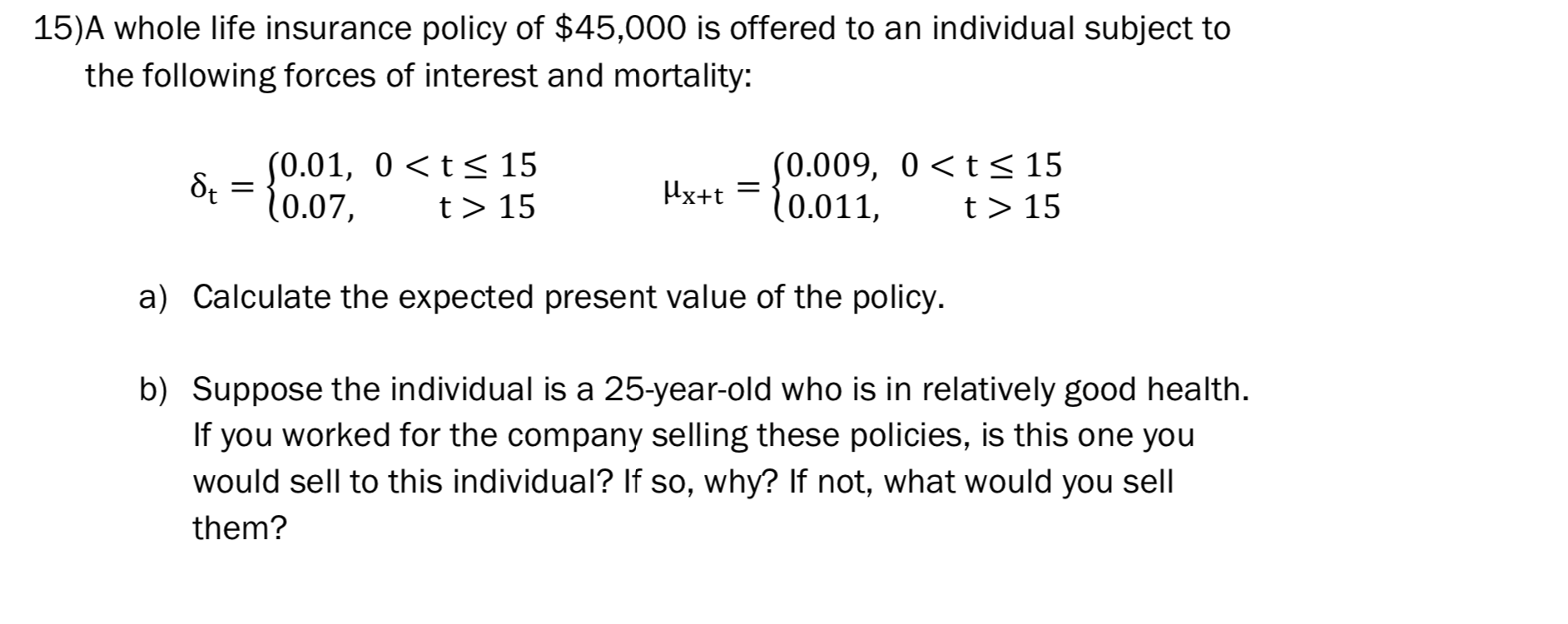 Actuarial Math | Chegg.com