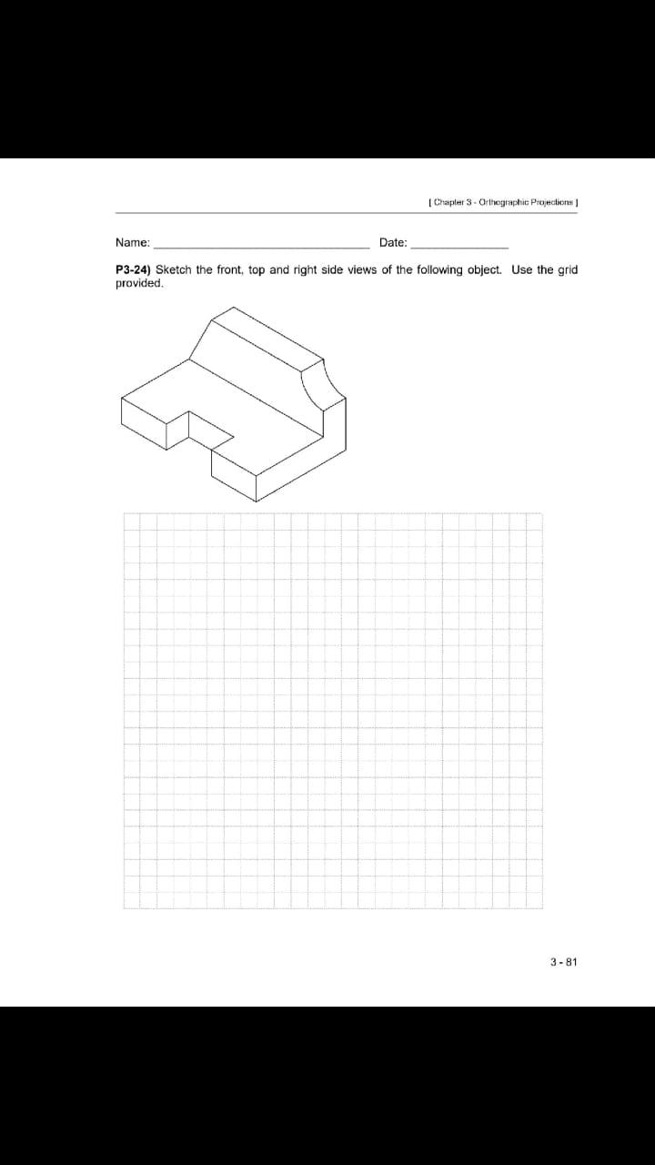 Solved Chapter 3 - Orthographic Projections Name: Date: | Chegg.com