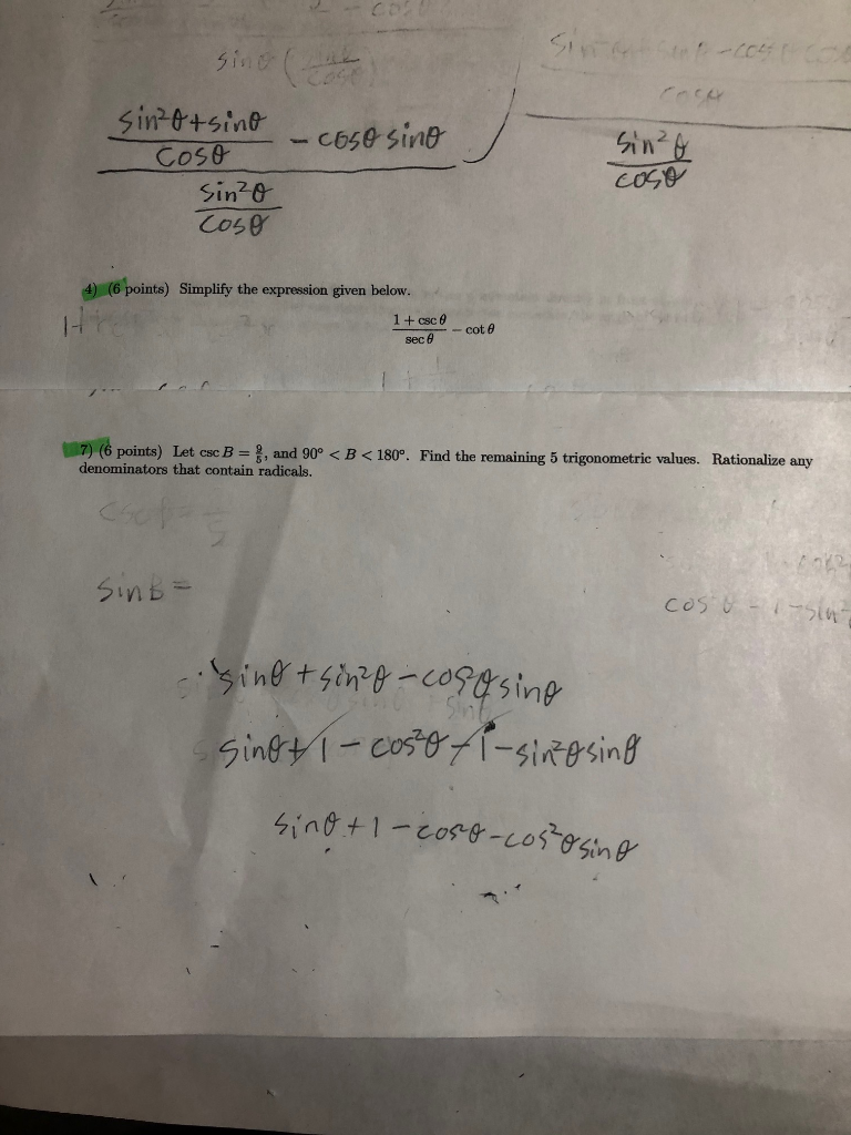 Solved Sinasant-coste Sino sin2o+sino - coso sino coso Sinzo | Chegg.com