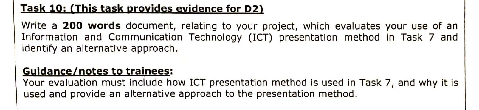 Task 10: (This task provides evidence for D2) Write a | Chegg.com