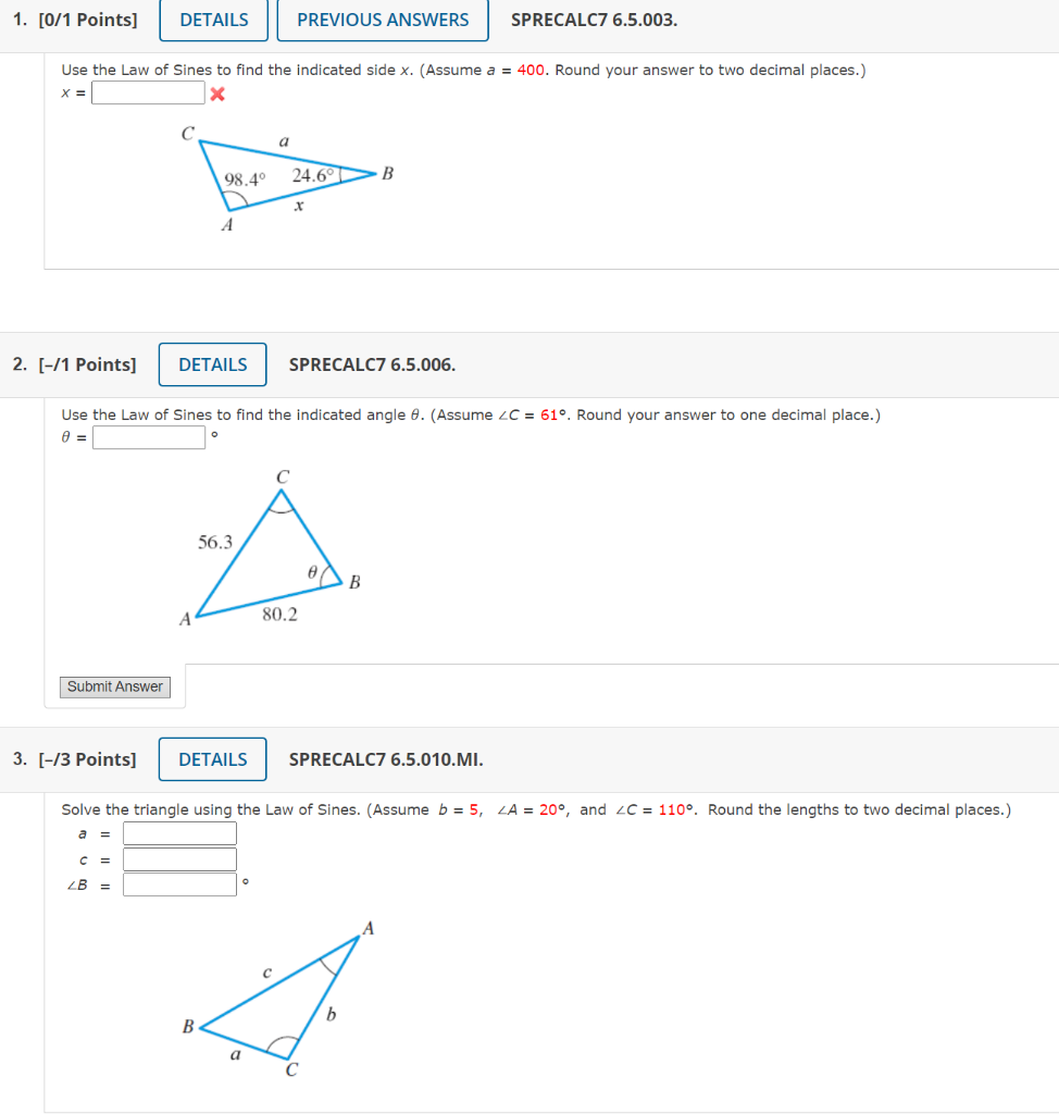 Solved Use the Law of Sines to find the indicated side x. | Chegg.com