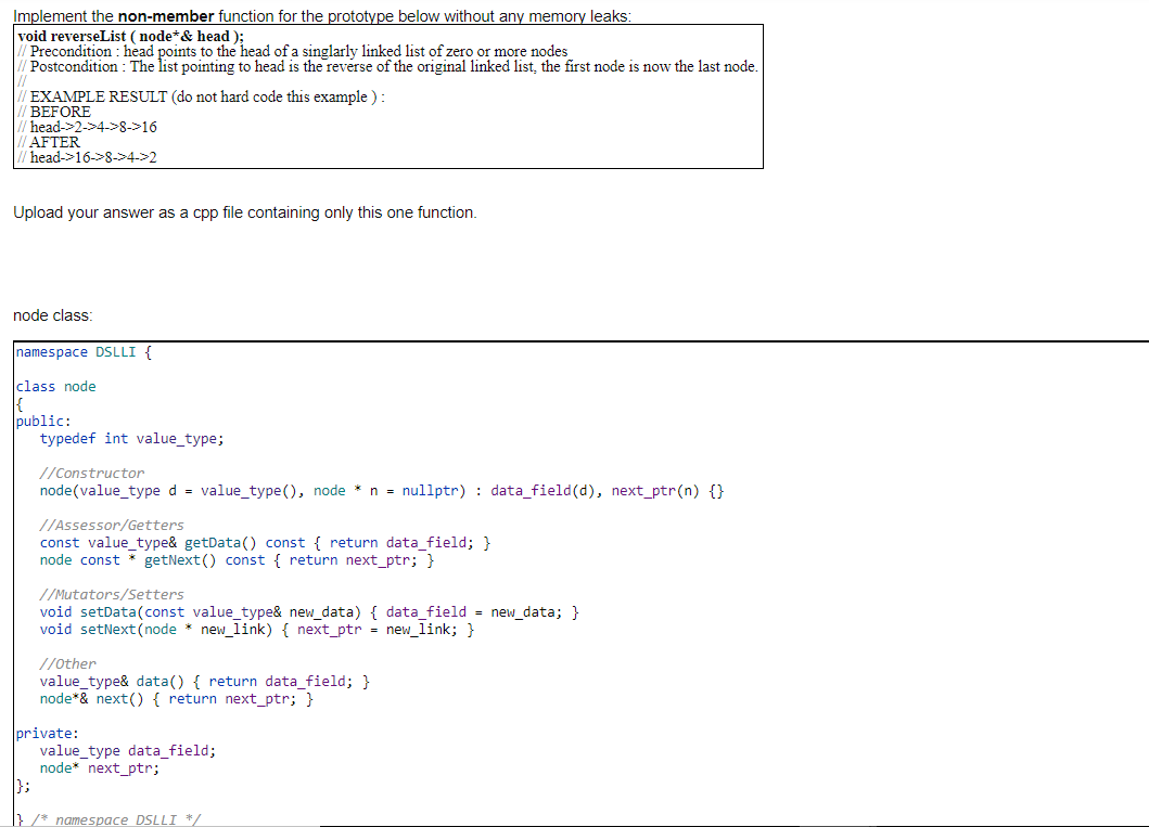 Solved Implement the non-member function for the prototype | Chegg.com