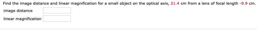 Solved Find the image distance and linear magnification for | Chegg.com