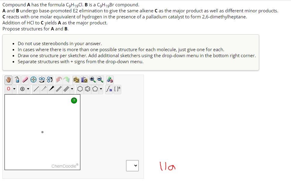 Solved Compound A has the formula C9H19Cl. B ﻿is a C9H19Br | Chegg.com