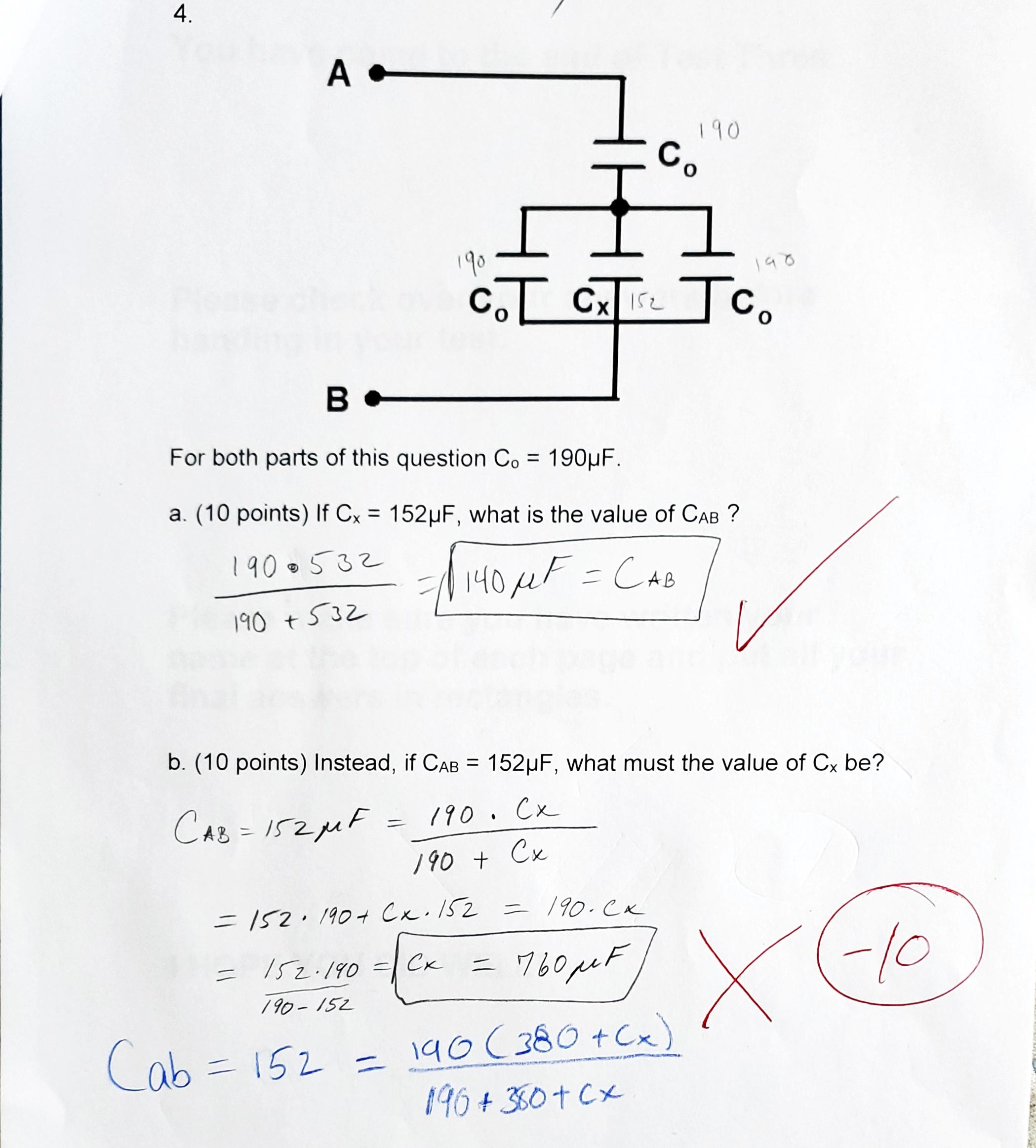 Solved For both parts of this question C0=190μF. a. (10 | Chegg.com