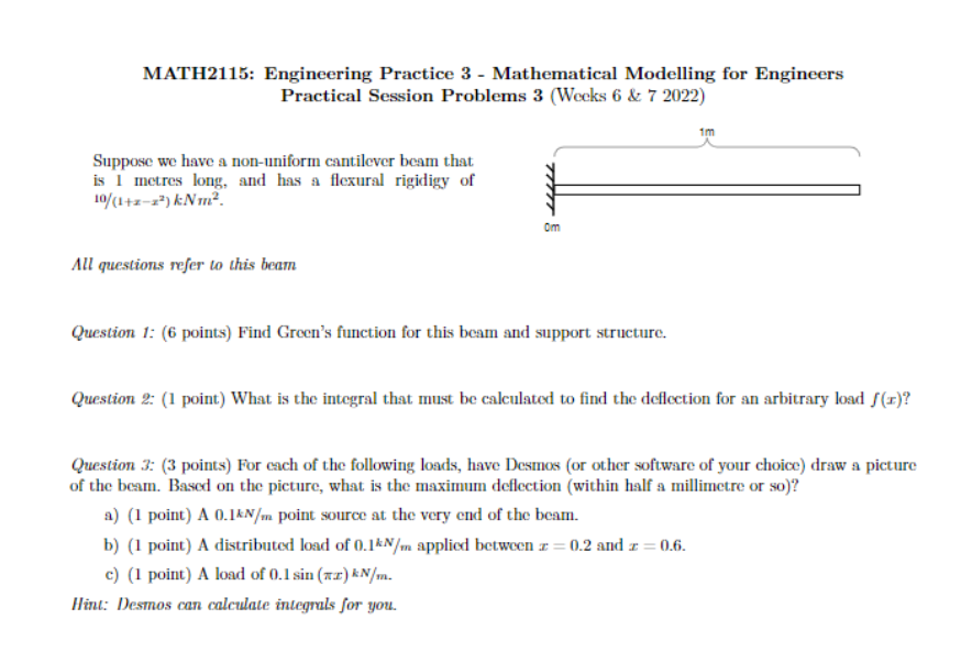 Solved MATH2115: Engineering Practice 3 - Mathematical | Chegg.com