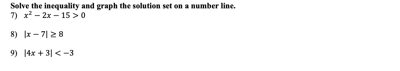 Solved Solve the inequality and graph the solution set on a | Chegg.com