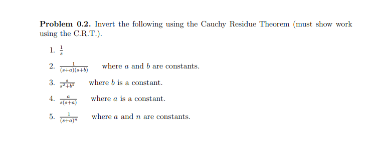 Solved Problem 0.2. Invert the following using the Cauchy | Chegg.com