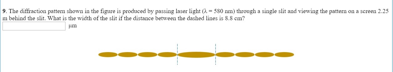 Solved 9. The diffraction pattern shown in the figure is | Chegg.com