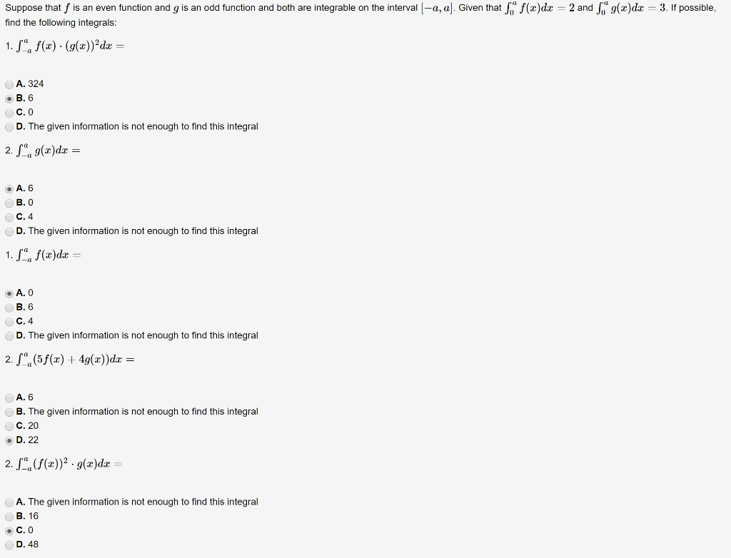 Solved g(x)dx = 3. If possible, Suppose that f is an even | Chegg.com