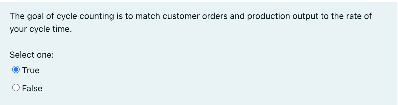 Solved The goal of cycle counting is to match customer | Chegg.com
