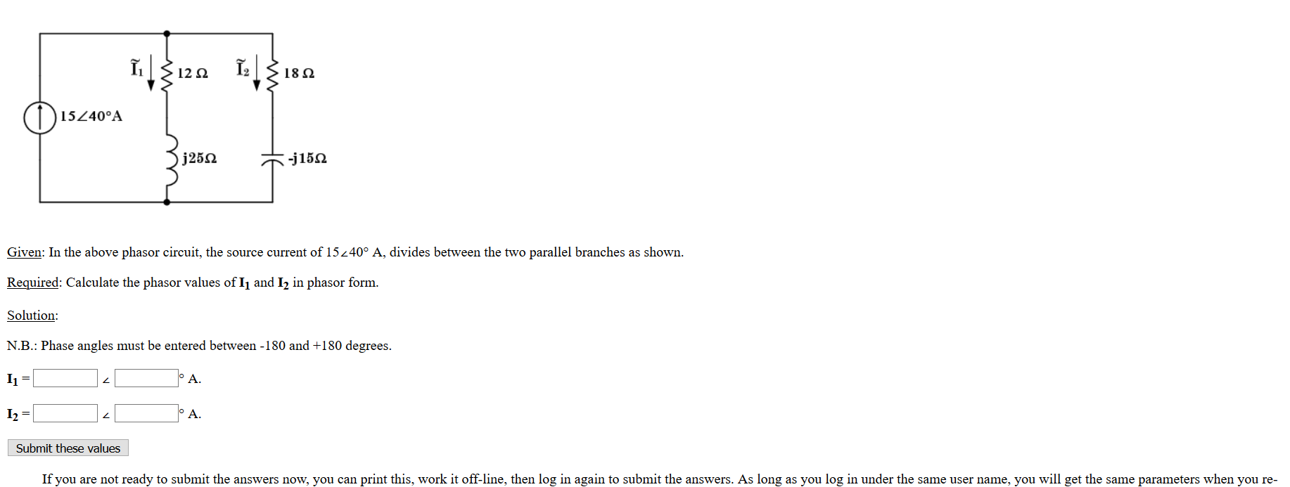 Solved 15240°A j25.22 -j1522 Given: In the above phasor | Chegg.com