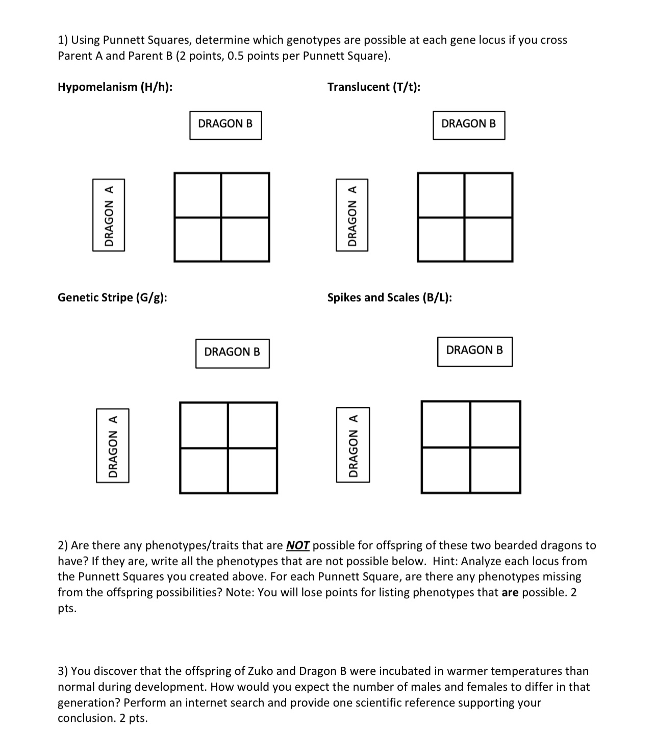 Solved Bearded Dragons can have multiple unique traits and | Chegg.com