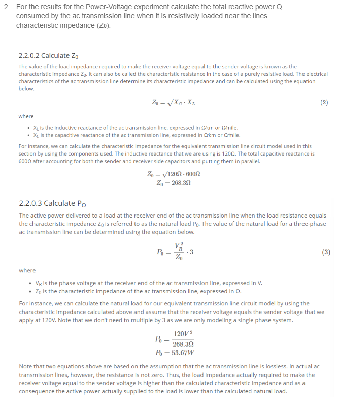 For the results for the Power-Voltage experiment | Chegg.com