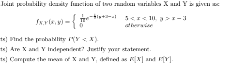 Solved Joint probability density function of two random | Chegg.com