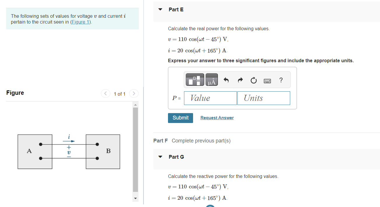 Solved The following sets of values for voltage v and | Chegg.com
