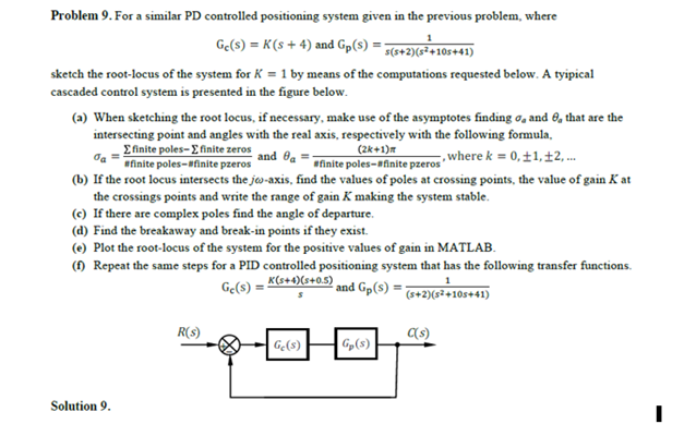 Solved Problem 9. For a similar PD controlled positioning | Chegg.com