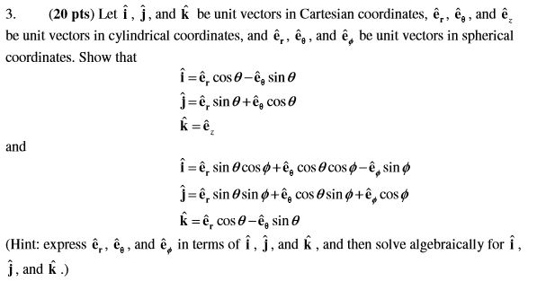 Solved (20 pts) Let i , j , and k be unit vectors in | Chegg.com