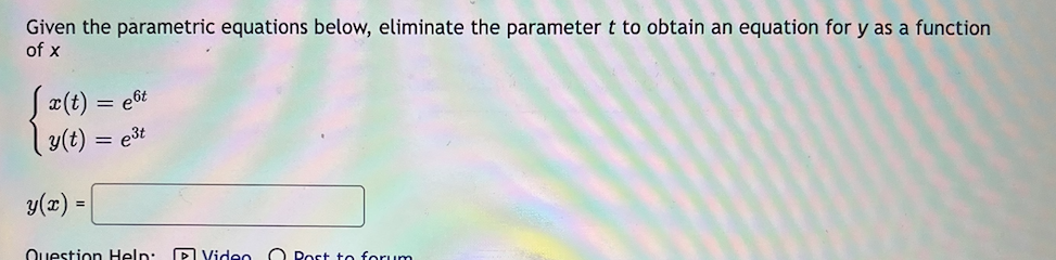 Solved Given The Parametric Equations Below Eliminate The