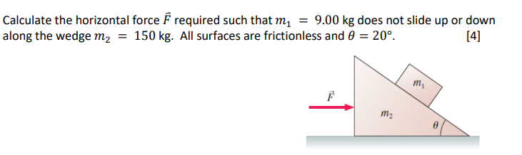 [Solved]: Calculate the horizontal force required such th