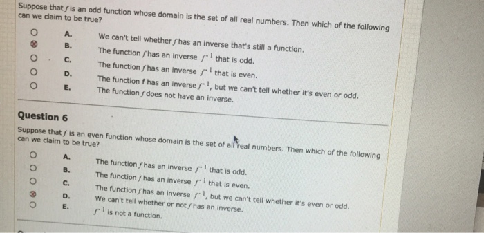 Solved Suppose that fis an odd function whose domain is the | Chegg.com