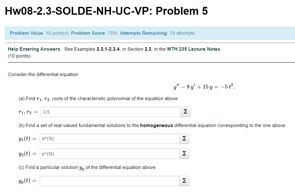 Solved Hw08-2.3-SOLDE-NH-UC-VP: Problem 5 Problem Value: 10 | Chegg.com