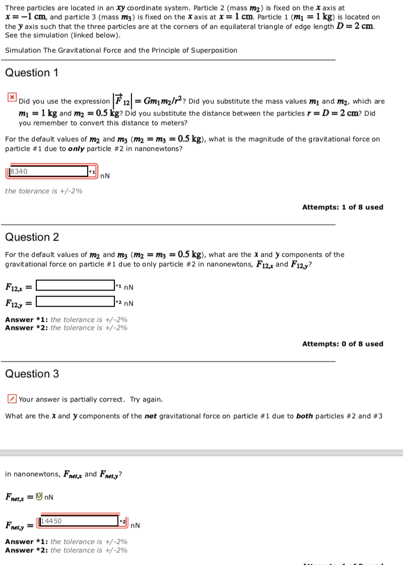 Solved Three particles are located in an xy coordinate | Chegg.com