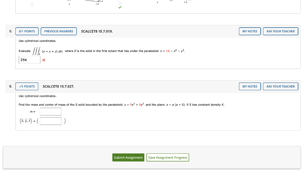 Solved 0/1 POINTS PREVIOUS ANSWERS SCALCET8 15.7.019. MY | Chegg.com