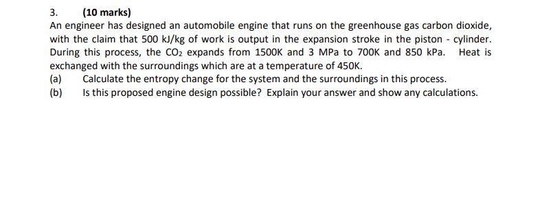 Solved 3. (10 marks) An engineer has designed an automobile | Chegg.com