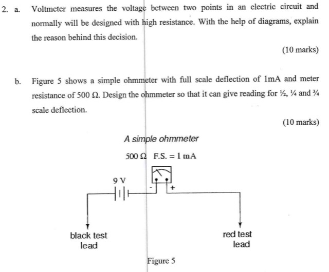 Solved Voltmeter measures the voltage between two points in | Chegg.com