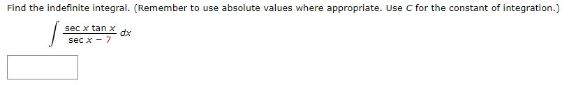 Solved Find the indefinite integral. (Remember to use | Chegg.com