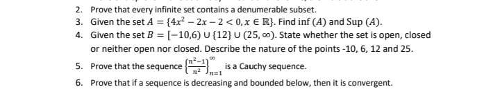 Solved 2. Prove that every infinite set contains a | Chegg.com
